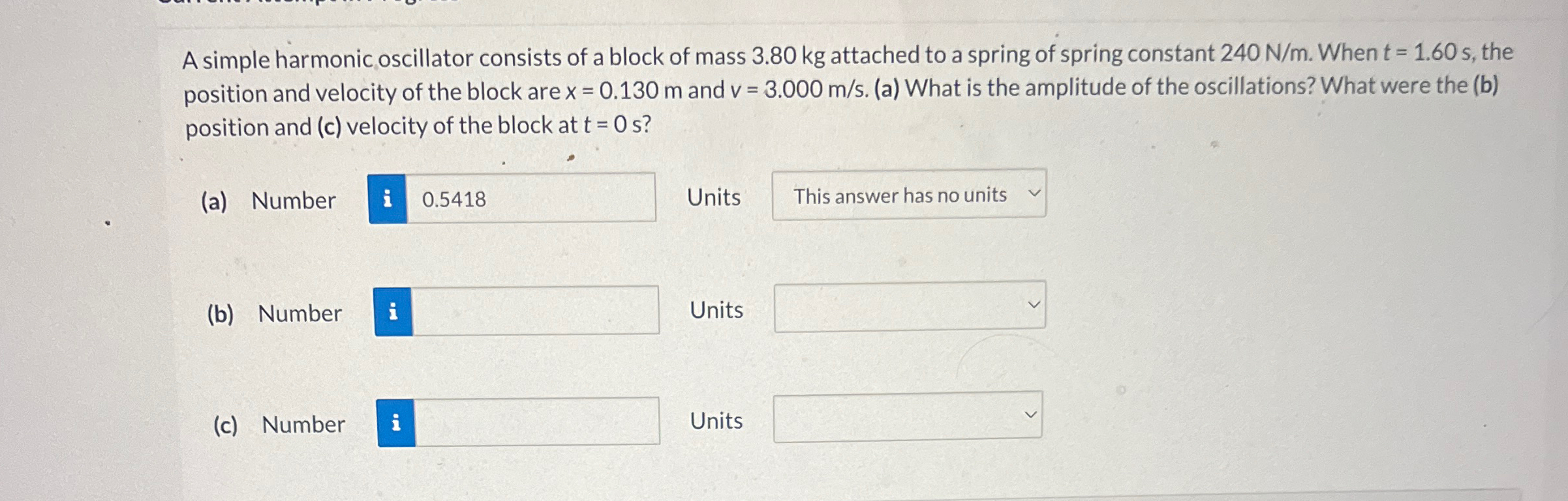 Solved A simple harmonic oscillator consists of a block of | Chegg.com