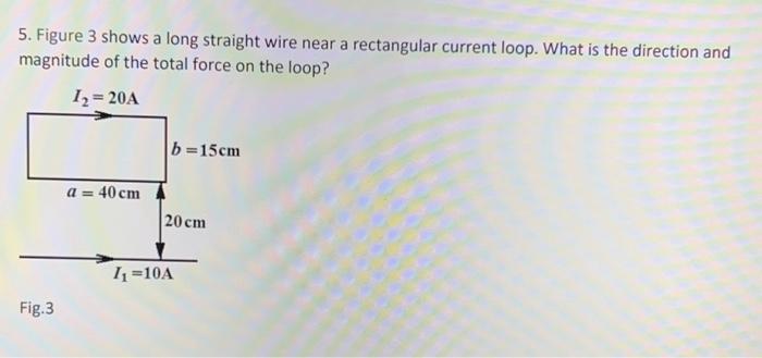 Solved 5. Figure 3 shows a long straight wire near a | Chegg.com