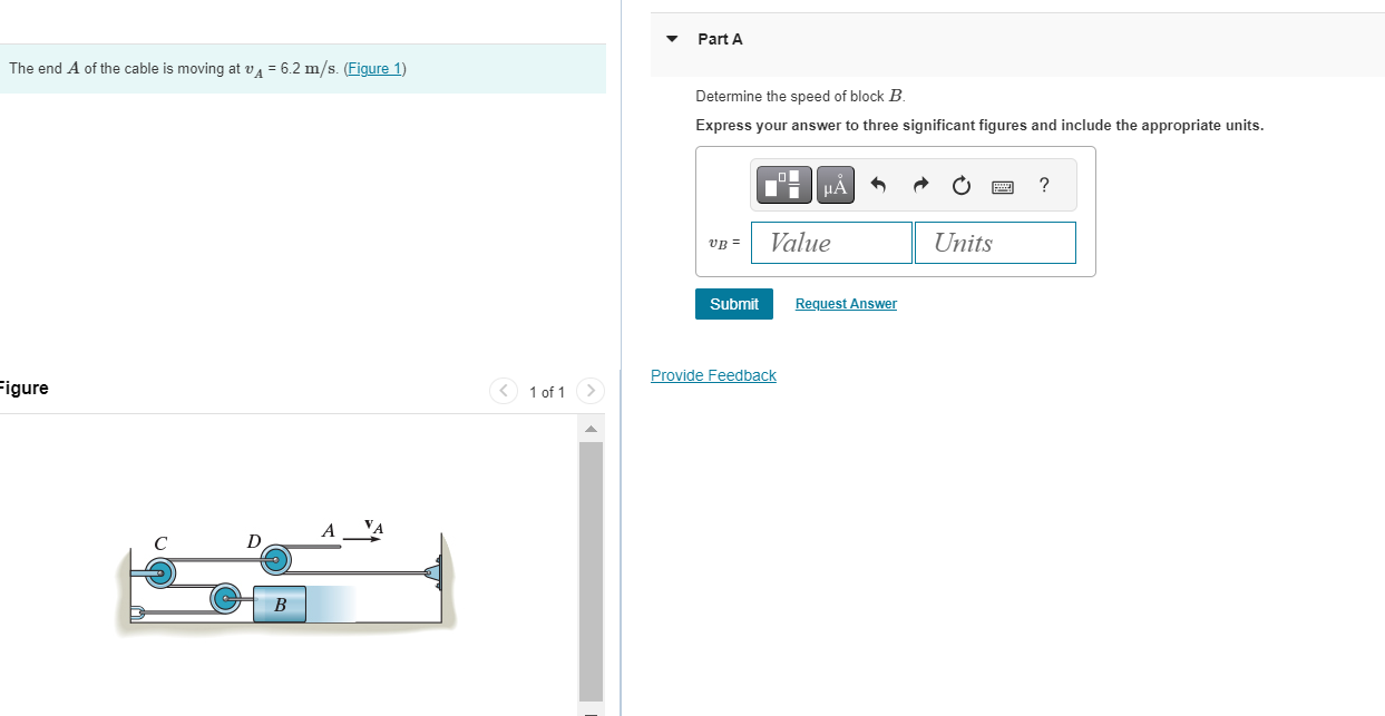 Solved Part ADetermine the speed of block B.Express your | Chegg.com