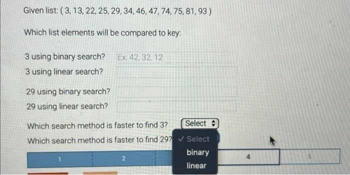 Solved 5.2.1: Binary search. x3zay7 Jump to level 1 Given | Chegg.com