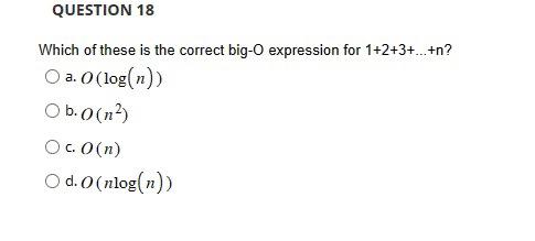 Solved Which of these is the correct big-O expression for | Chegg.com