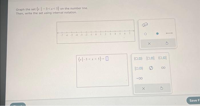Solved Graph the set {x∣−3 | Chegg.com