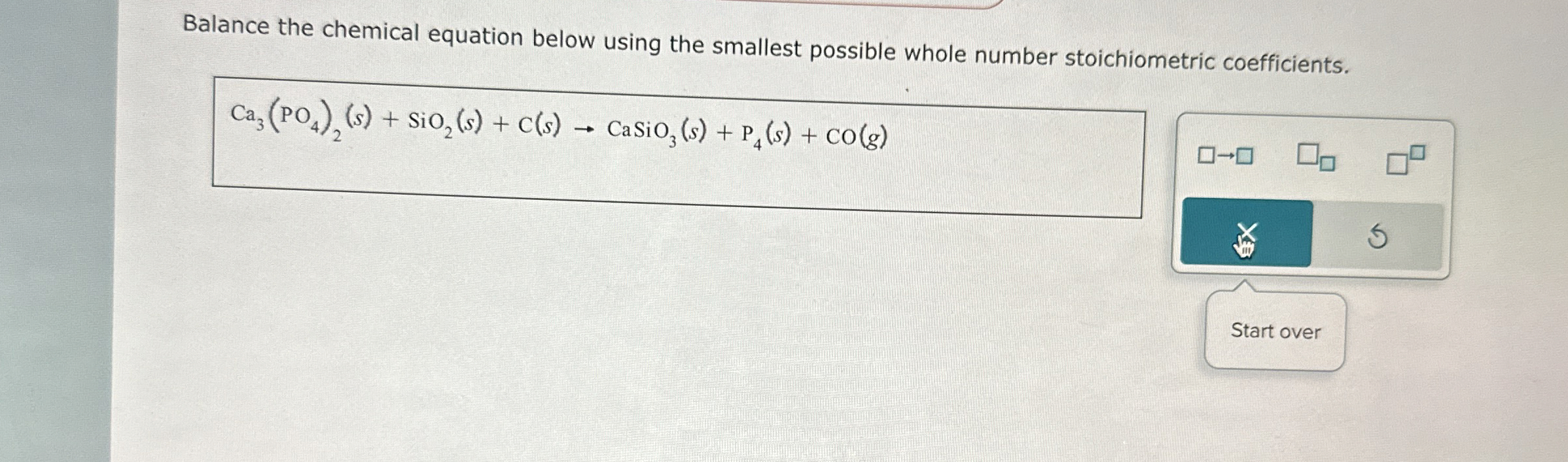 Solved Balance the chemical equation below using the | Chegg.com