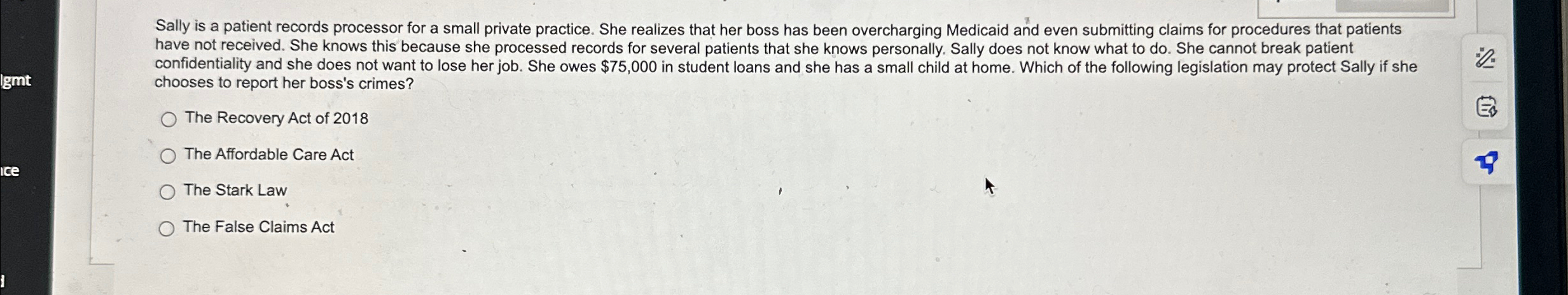 Solved Sally is a patient records processor for a small | Chegg.com