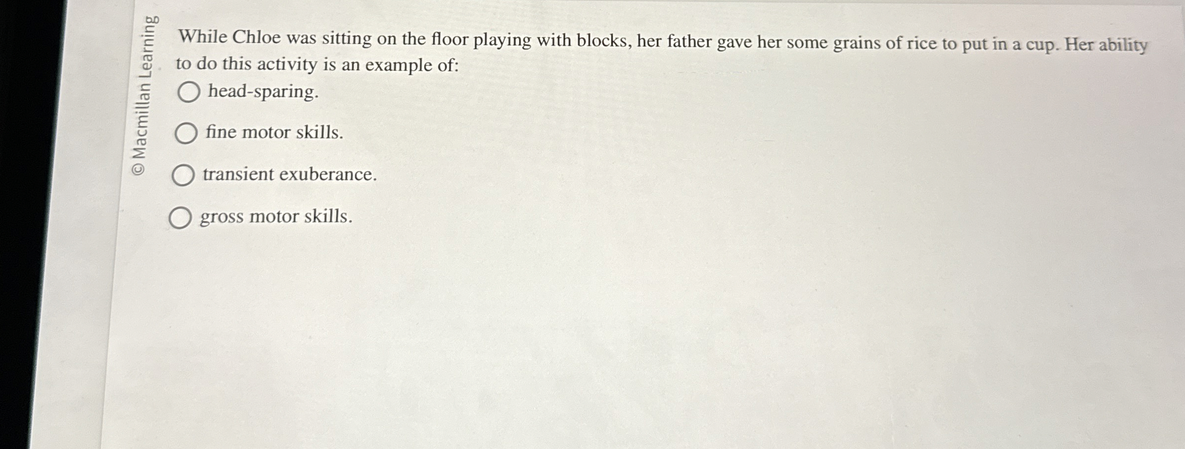 Solved While Chloe was sitting on the floor playing with | Chegg.com