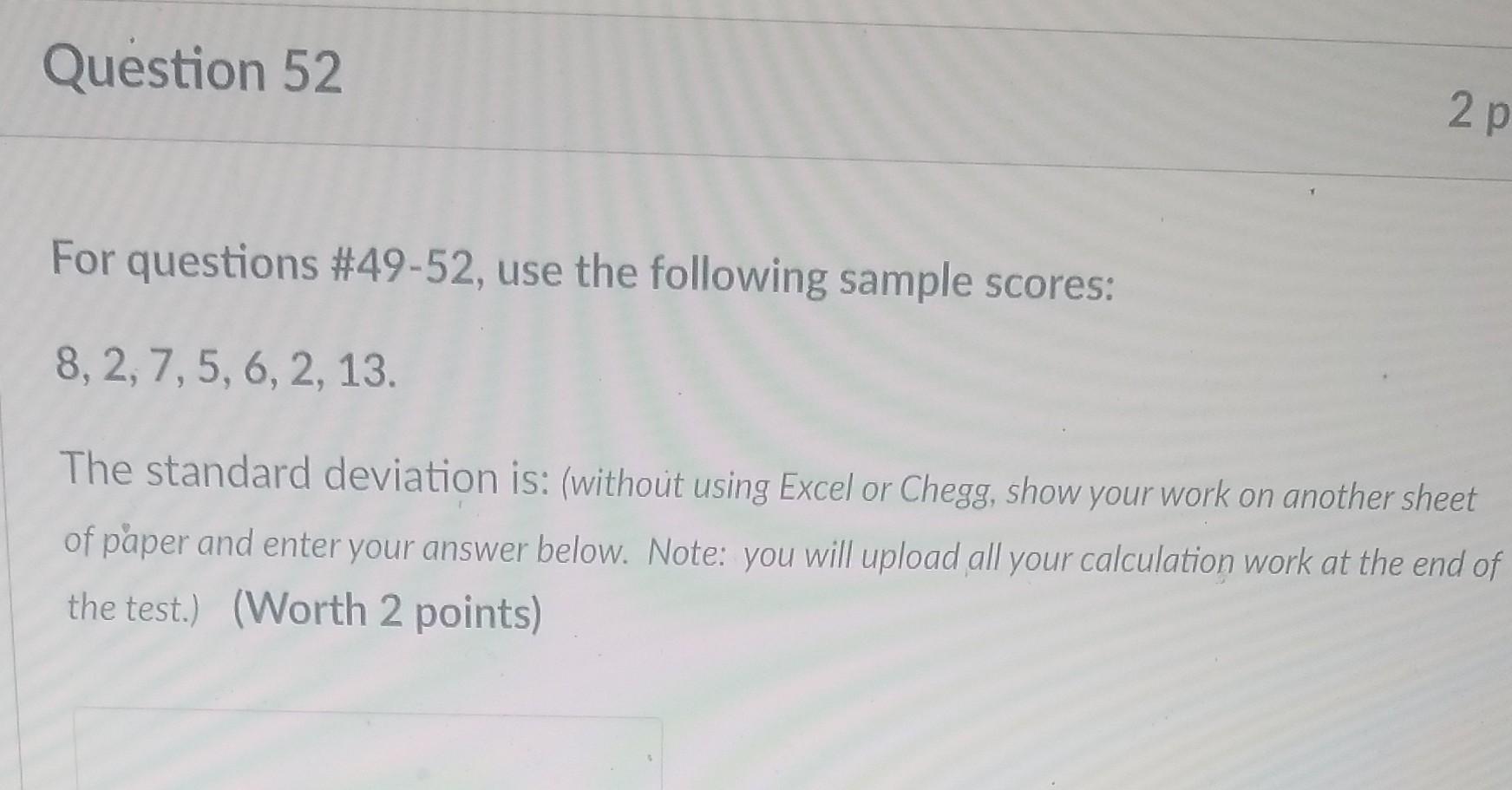 Solved For questions \#49-52, use the following sample | Chegg.com