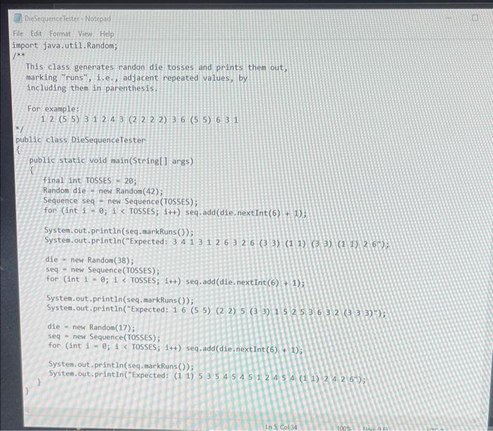 Solved A run is a sequence of the same values repeated. | Chegg.com