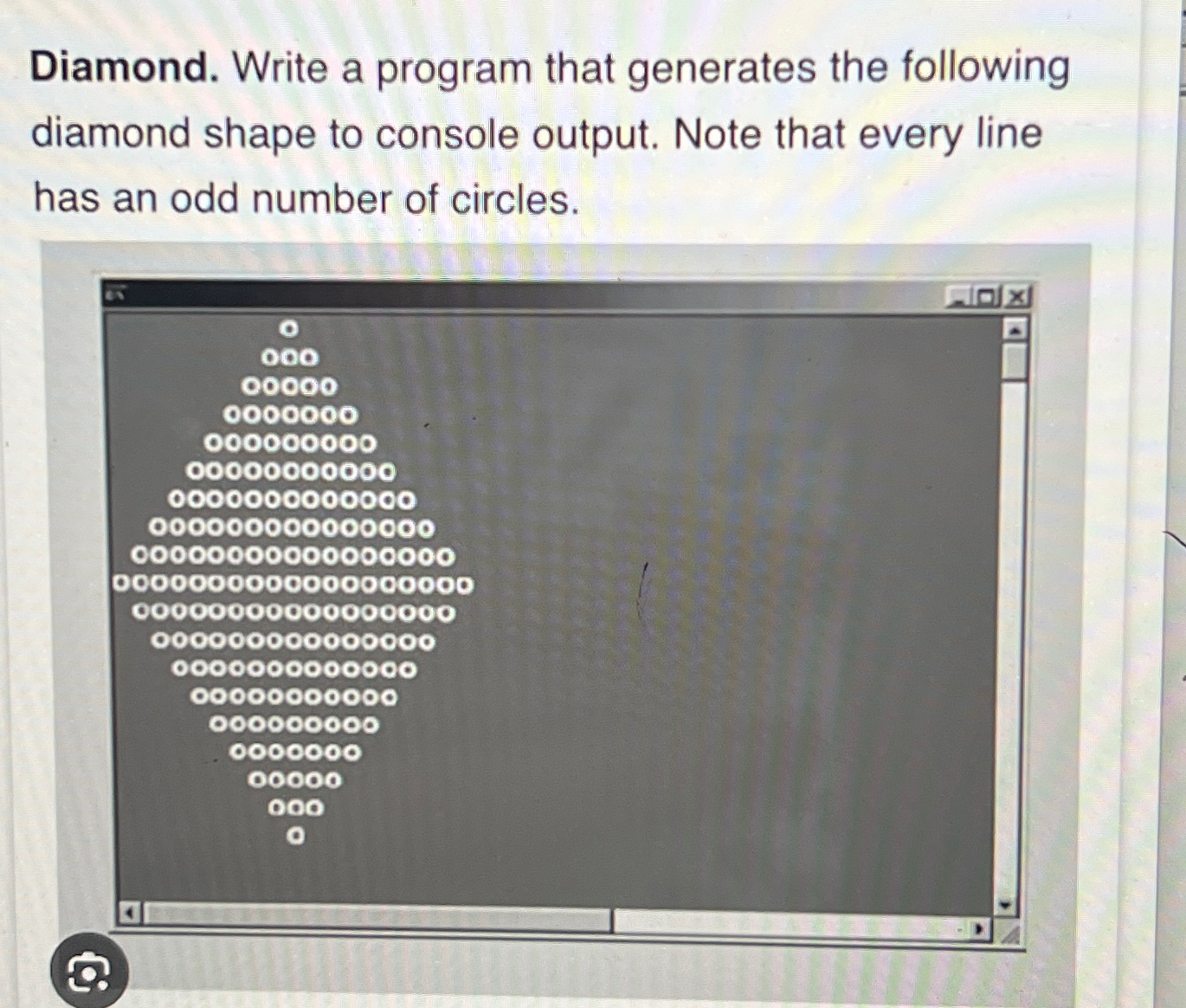 Solved Diamond. In Visual Logic, write a program that | Chegg.com