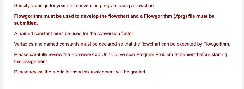 Solved Specify a design for your unit conversion program | Chegg.com