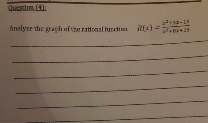Solved Question (4): Analyze the graph of the rational | Chegg.com
