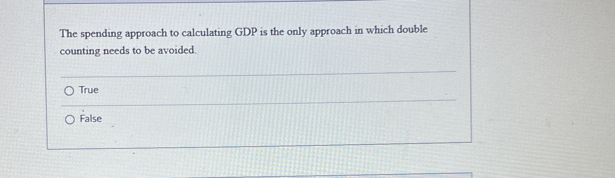 Solved The spending approach to calculating GDP is the only | Chegg.com