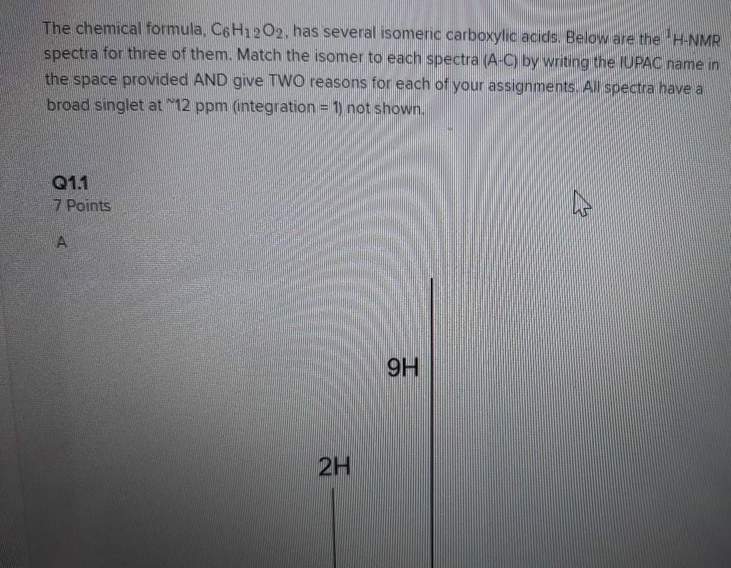 Solved The chemical formula, C6H12O2, has several isomeric | Chegg.com