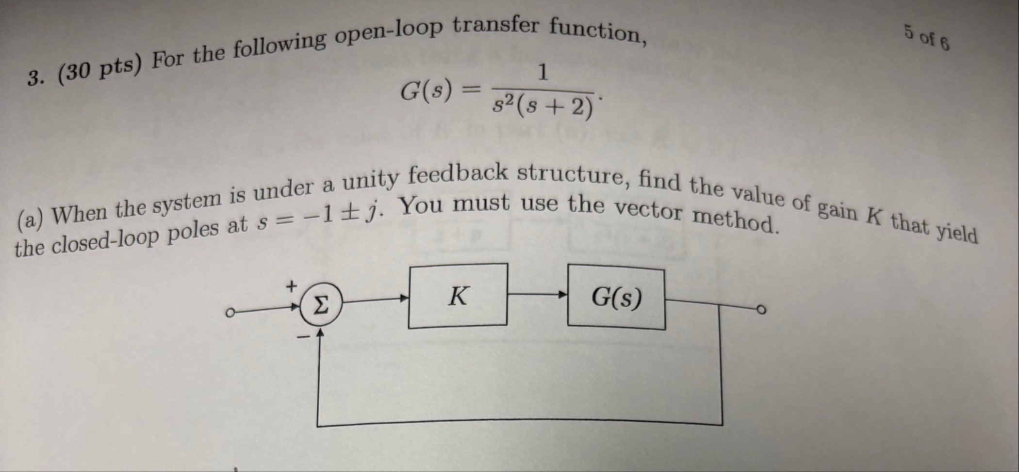 (30pts) ﻿For the following open-loop transfer | Chegg.com