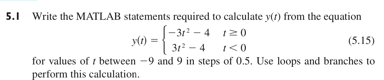 5.I Write the MATLAB statements required to calculate | Chegg.com