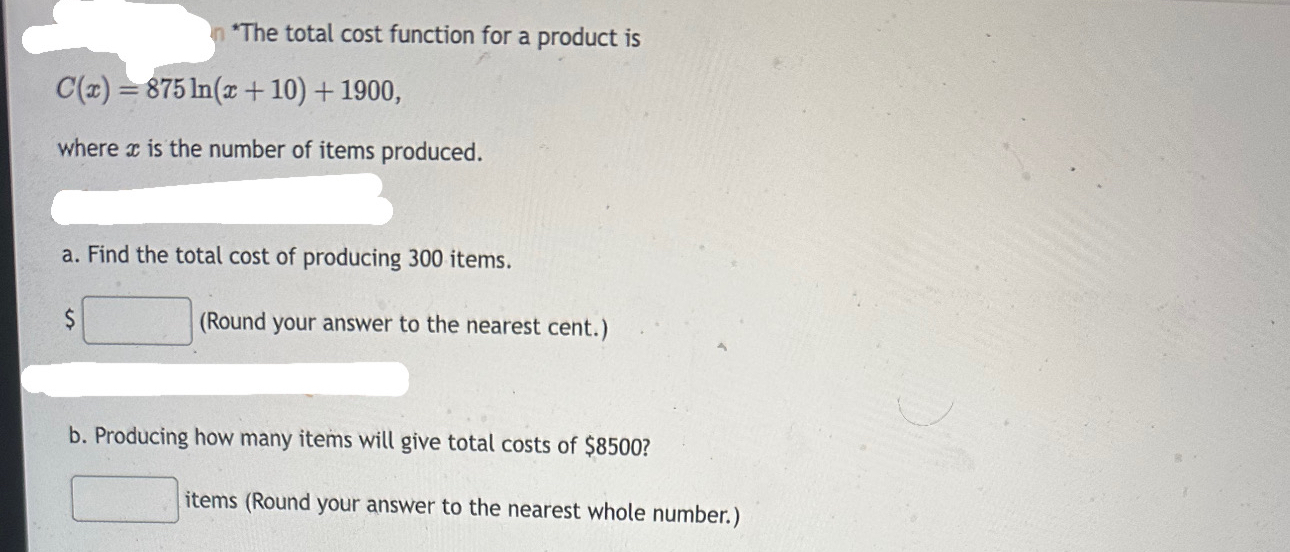 Solved Dylan Richardson *The total cost function for a | Chegg.com