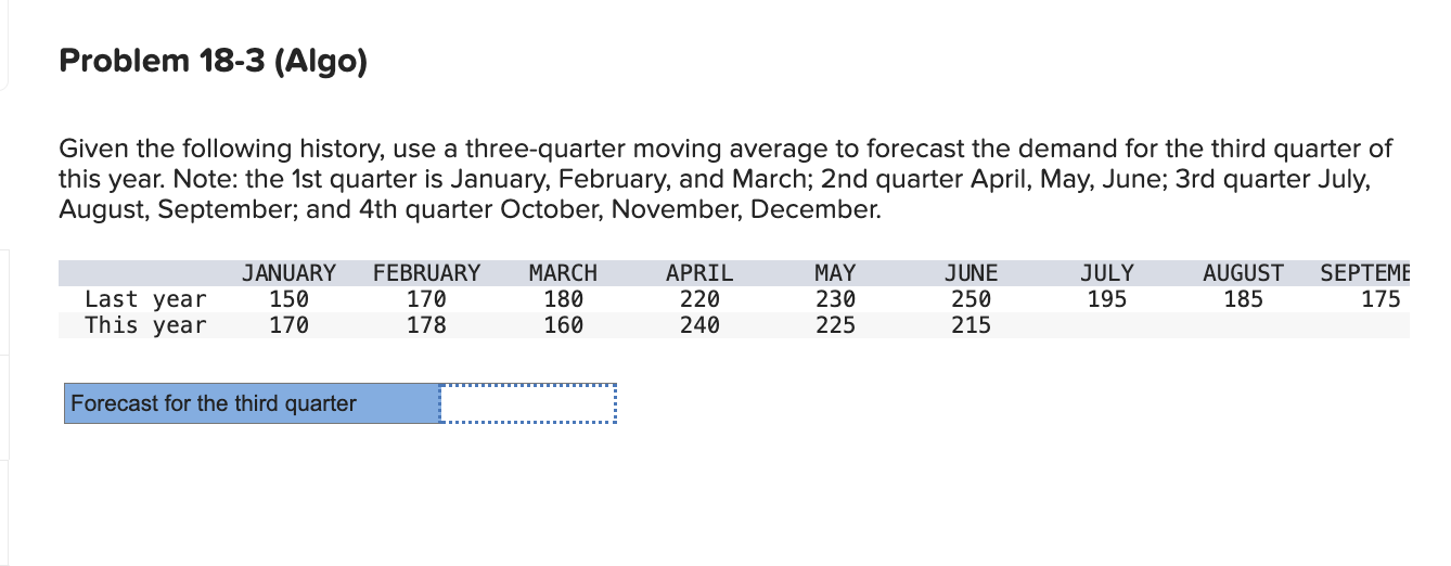 Problem 18-3 (Algo)Given the following history, use a | Chegg.com