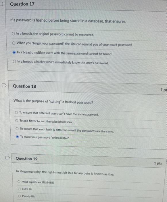 Solved Question 11 1 pts The Caesar Cipher is an example of: | Chegg.com