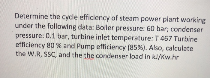 Solved Determine the cycle efficiency of steam power plant | Chegg.com