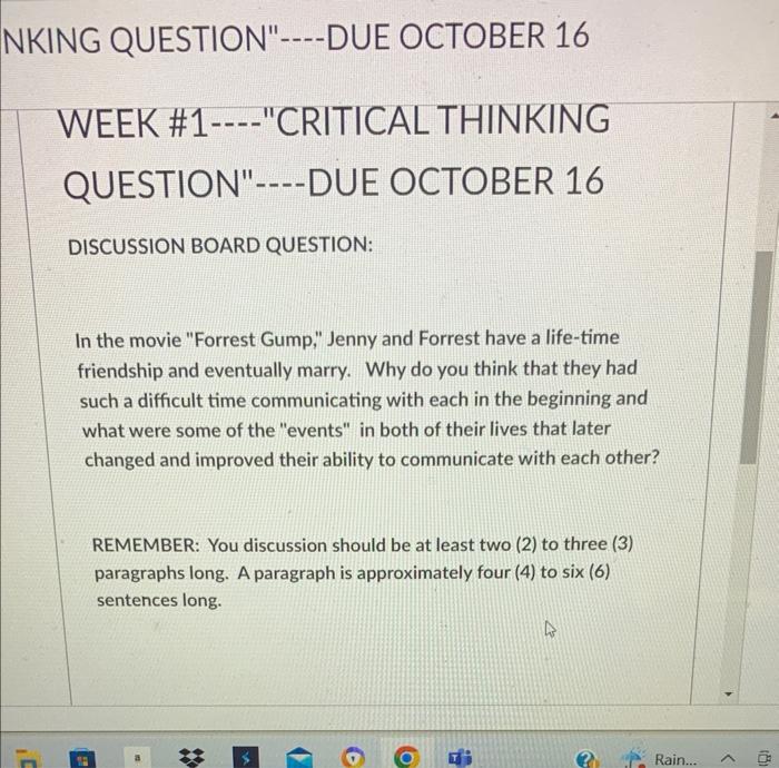 NG QUESTION"”-.-DUE OCTOBER 16 WEEK | Chegg.com