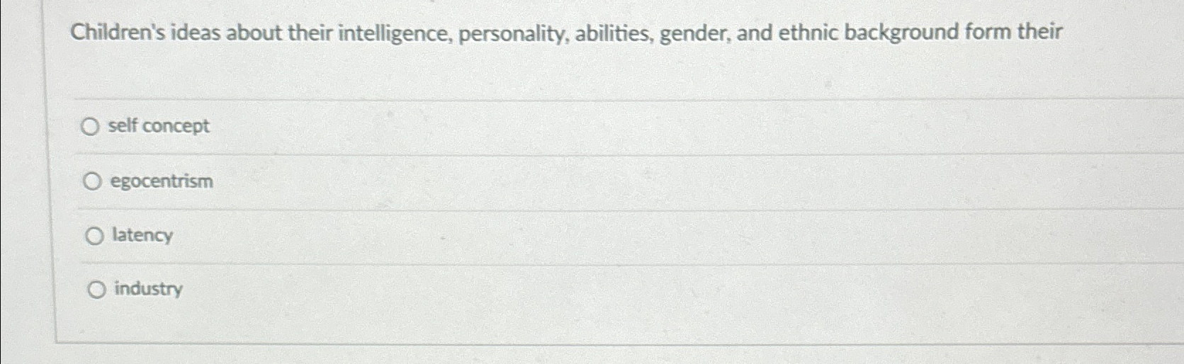 Solved Children's ideas about their intelligence, | Chegg.com