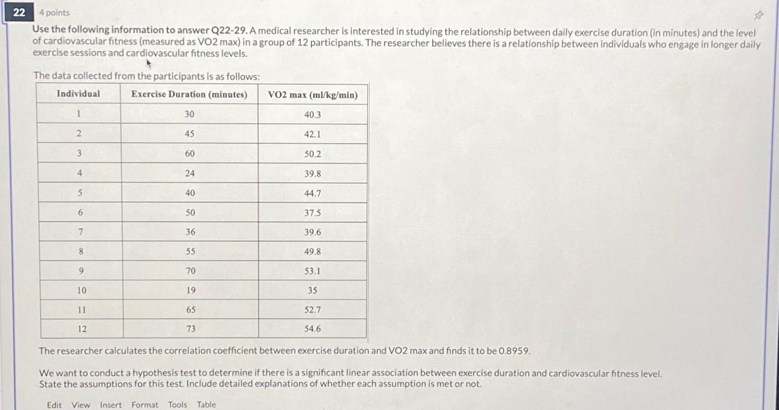 Solved Use the following information to answer Q22-29. ﻿A | Chegg.com