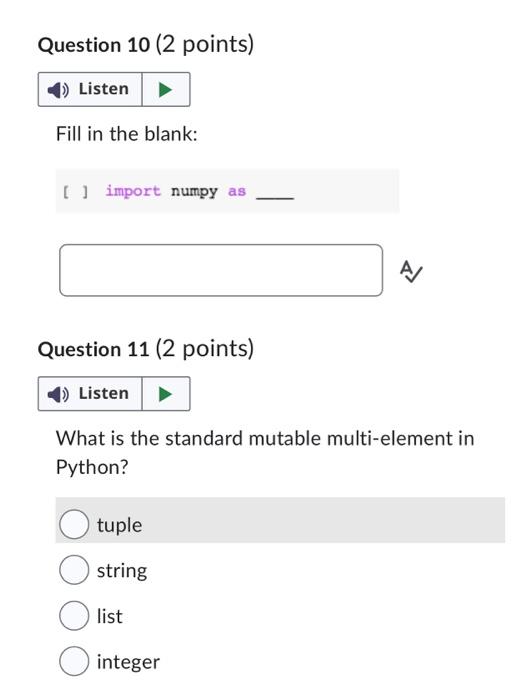 Solved Question 1 (2 points) If you are given the following | Chegg.com