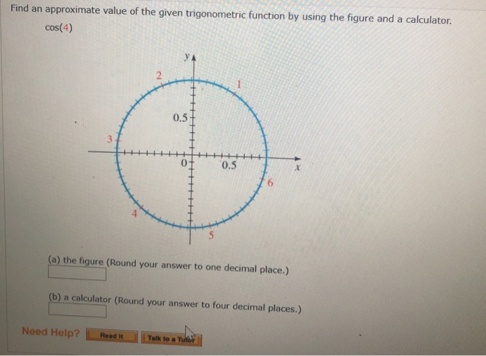 Solved Find an approximate value of the given trigonometric | Chegg.com