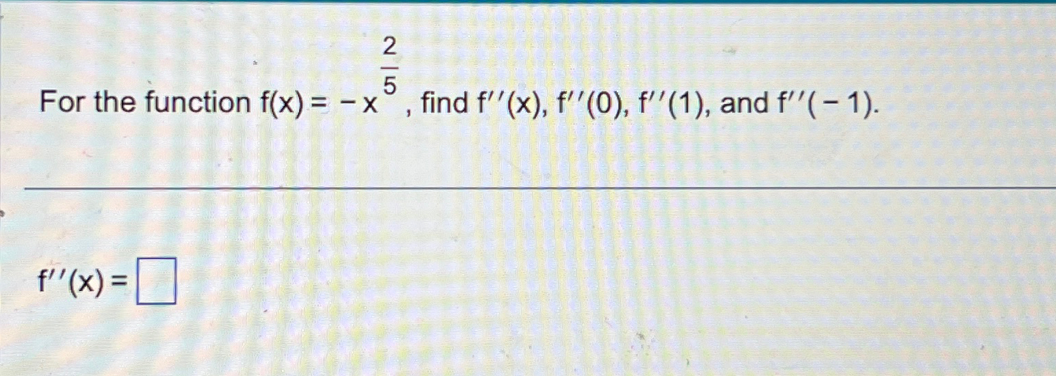 Solved For the function f(x)=-x25, ﻿find | Chegg.com