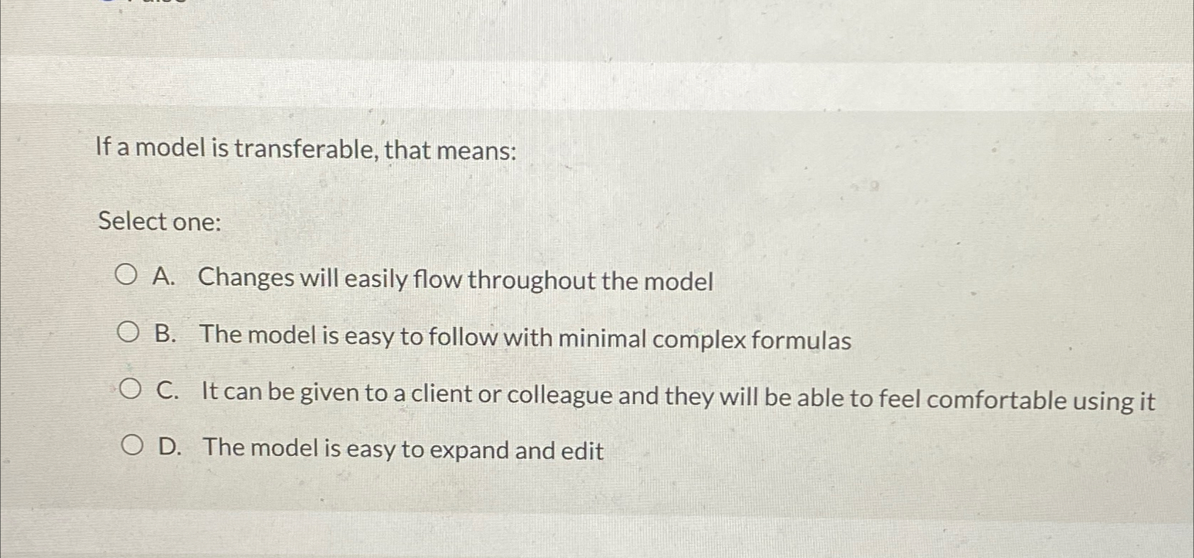 Solved If a model is transferable, that means:Select one:A. | Chegg.com