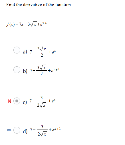 Solved Find the derivative of the | Chegg.com
