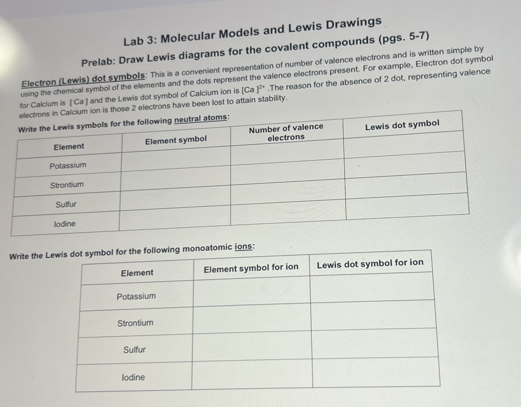 Solved Lab 3: Molecular Models and Lewis DrawingsPrelab: | Chegg.com