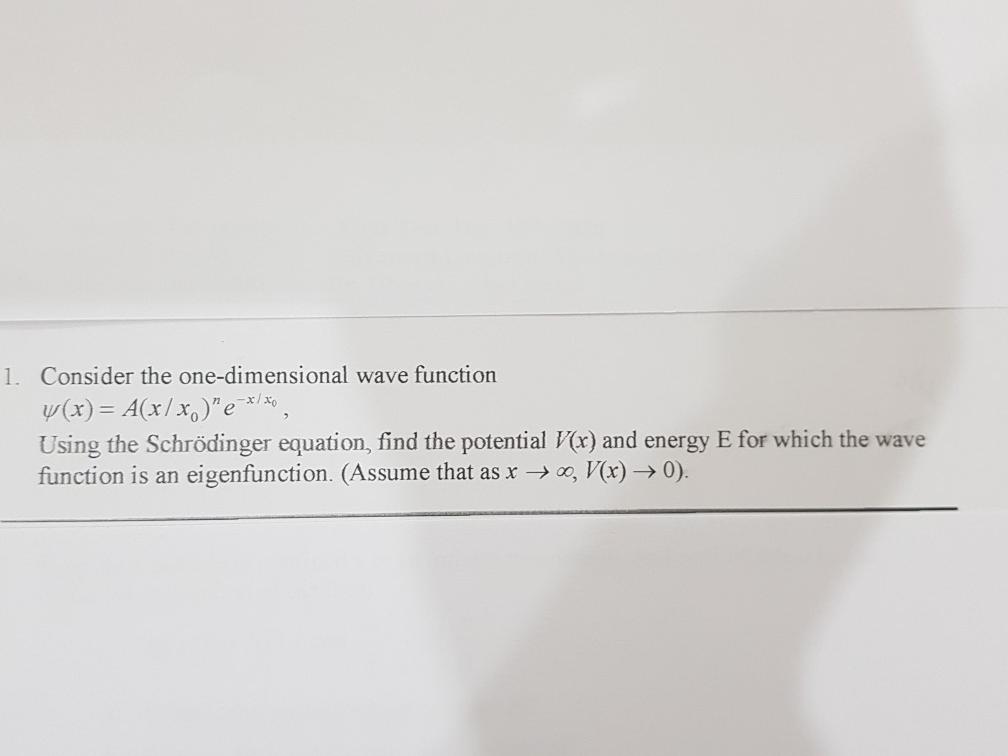 Solved 1. Consider the one-dimensional wave function y(x) = | Chegg.com