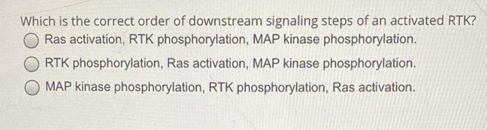 Solved Which is the correct order of downstream signaling | Chegg.com