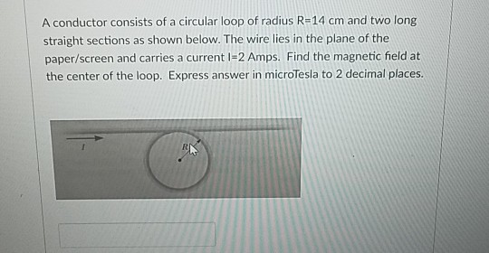 Solved A conductor consists of a circular loop of radius | Chegg.com