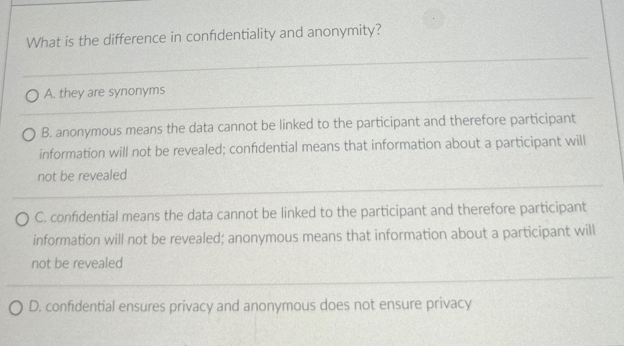 Solved What is the difference in confidentiality and | Chegg.com