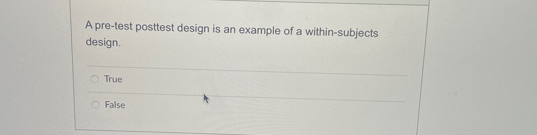 Solved A pre-test posttest design is an example of a | Chegg.com