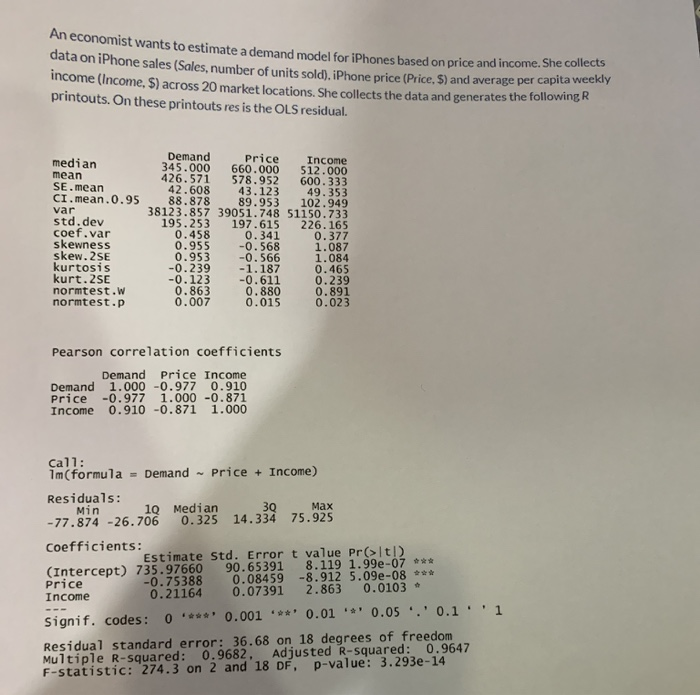 Solved test significance of the model at signifi.cance level | Chegg.com