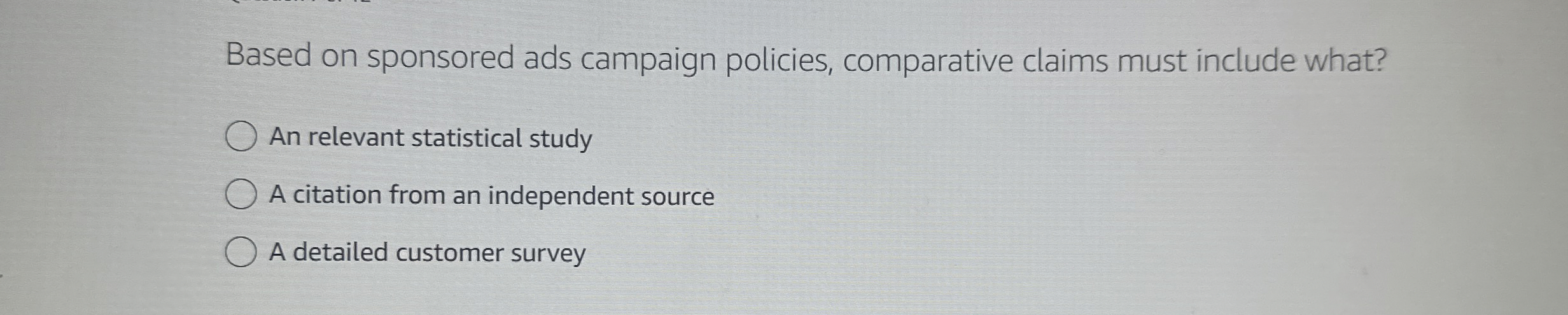 Solved Based on sponsored ads campaign policies, comparative | Chegg.com