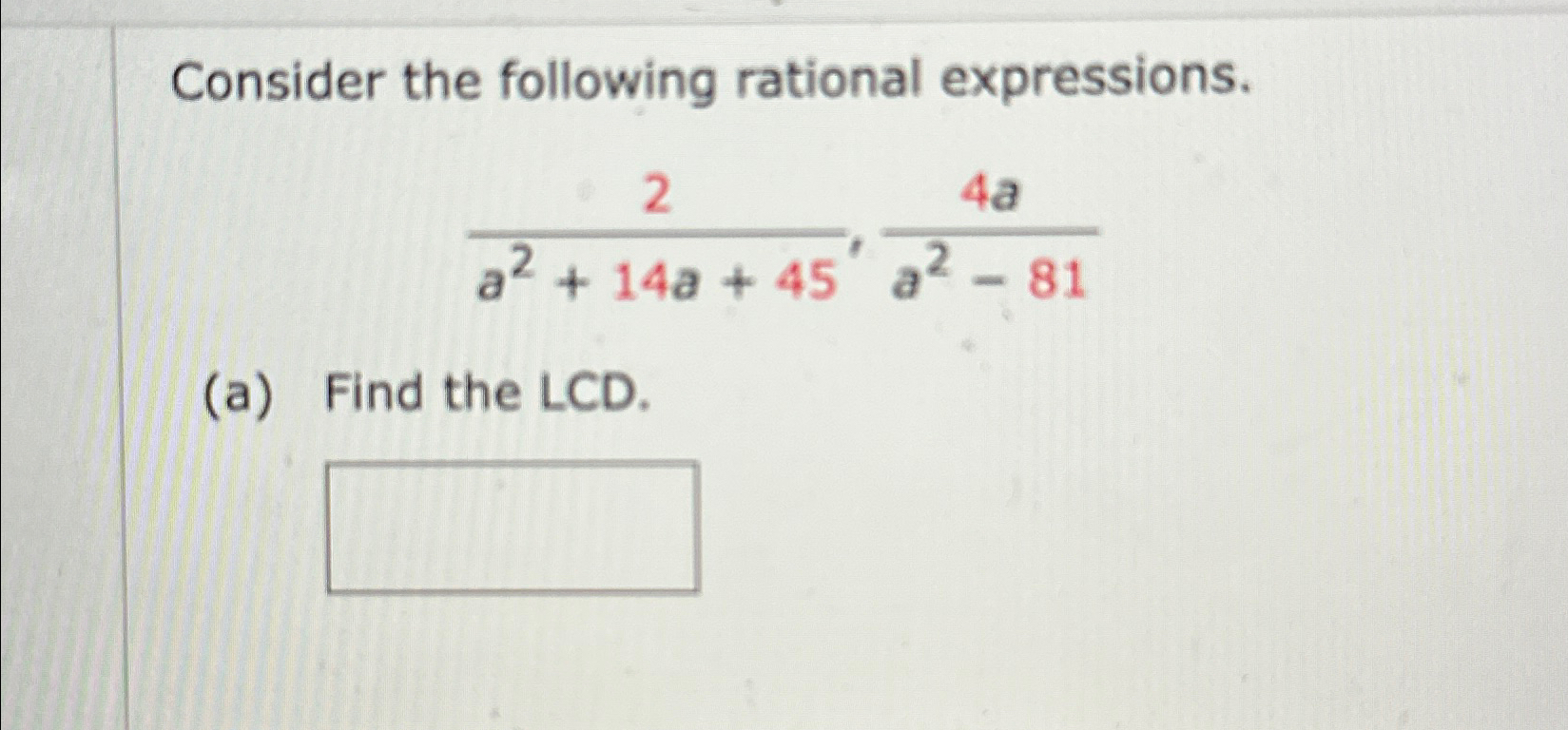 Solved Consider the following rational | Chegg.com