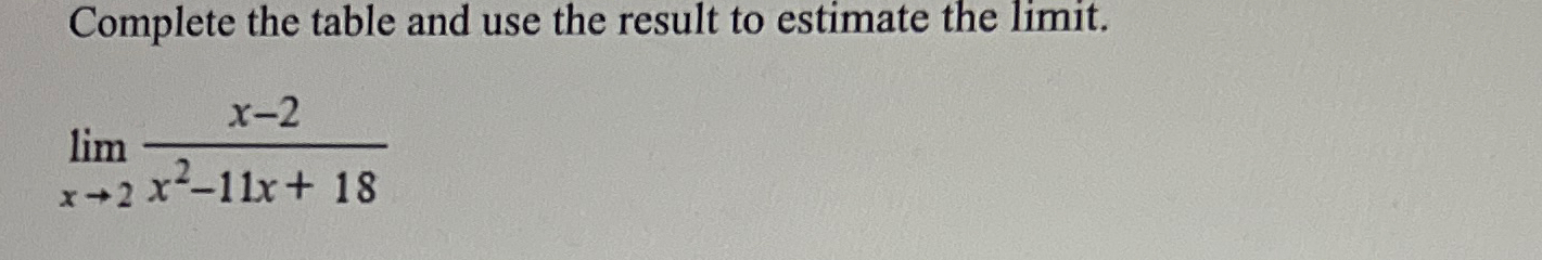 Solved Complete the table and use the result to estimate the | Chegg.com