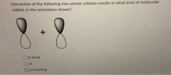 Solved Interaction of the following two atomic orbitals | Chegg.com
