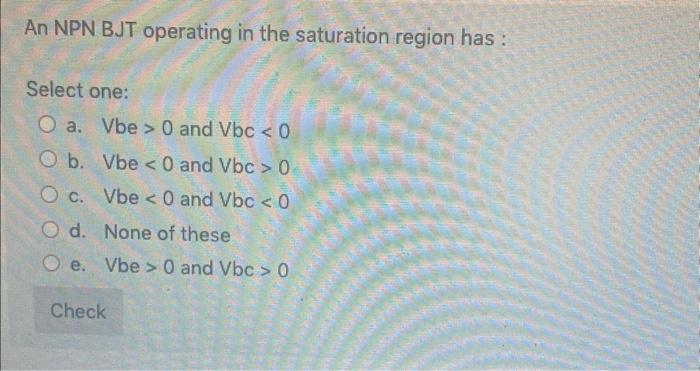Solved An NPN BJT operating in the saturation region has : | Chegg.com