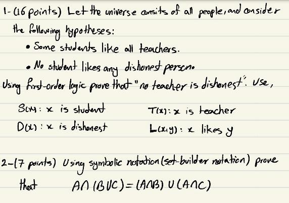 Solved 1- (16 points) Let the universe consits of all | Chegg.com Solved 1- (16 points) Let the universe consits of all | Chegg.com