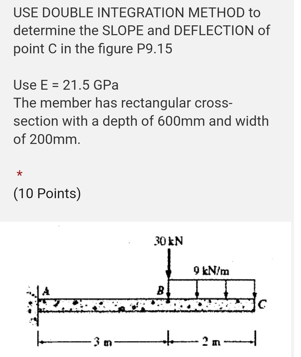 Solved USE DOUBLE INTEGRATION METHOD to determine the SLOPE | Chegg.com