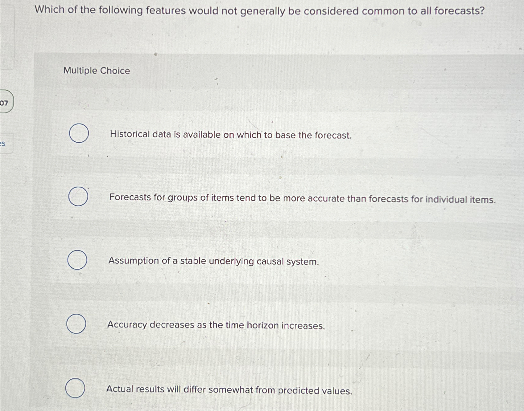 Solved Which of the following features would not generally | Chegg.com