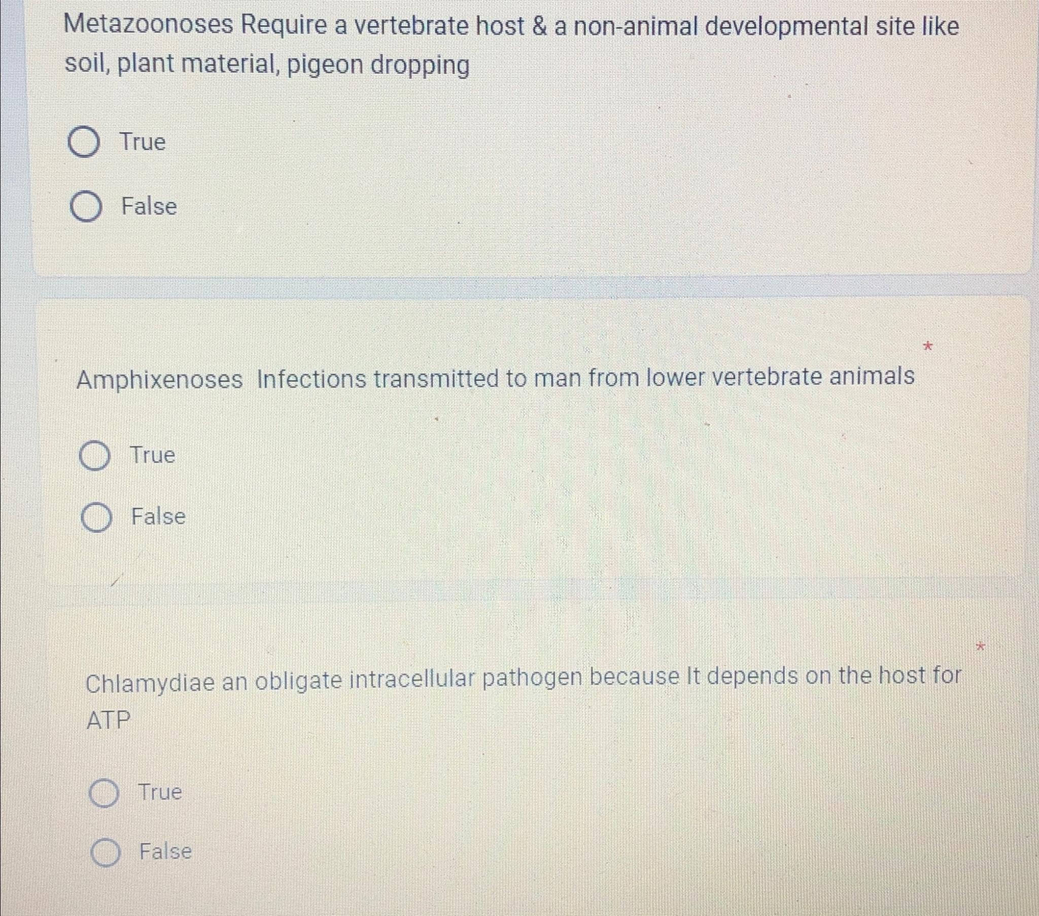 Solved Metazoonoses Require a vertebrate host & a non-animal | Chegg.com