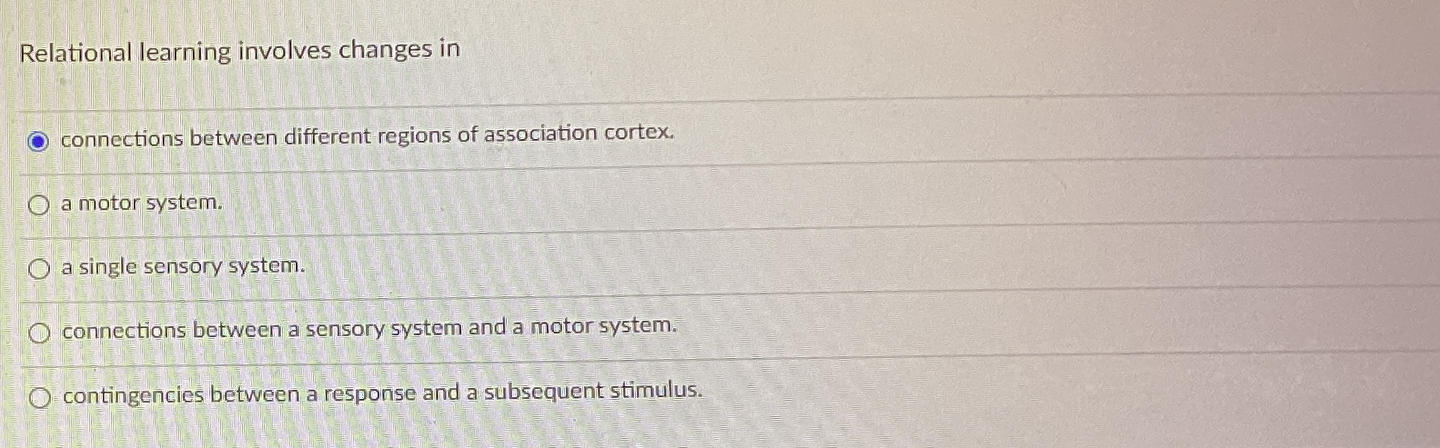 Solved Relational learning involves changes inconnections | Chegg.com