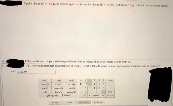 Solved A point charge Q1=+5.lμC is fixed in space, while a | Chegg.com