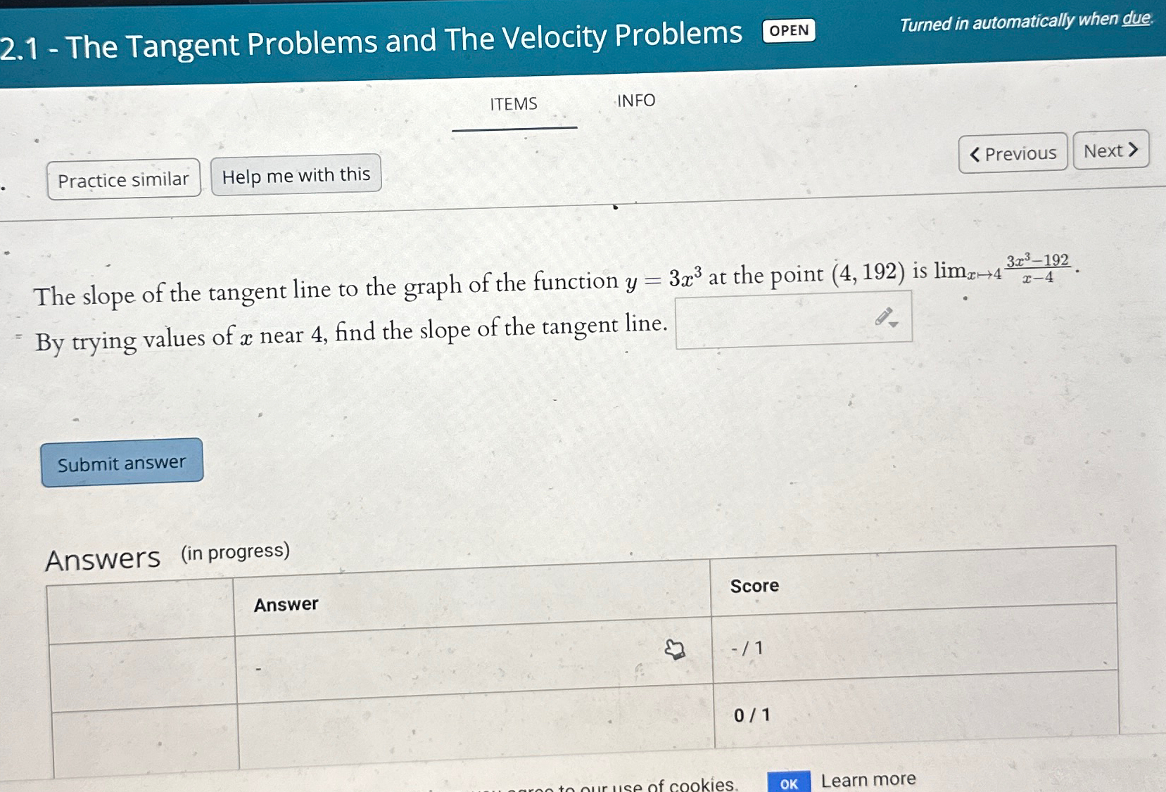 Solved 2.1 - ﻿The Tangent Problems and The Velocity | Chegg.com