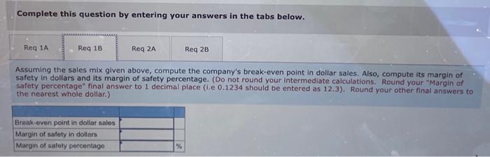 Solved Problem 6-27 Sales Mix; Break-Even Analysis; Margin | Chegg.com